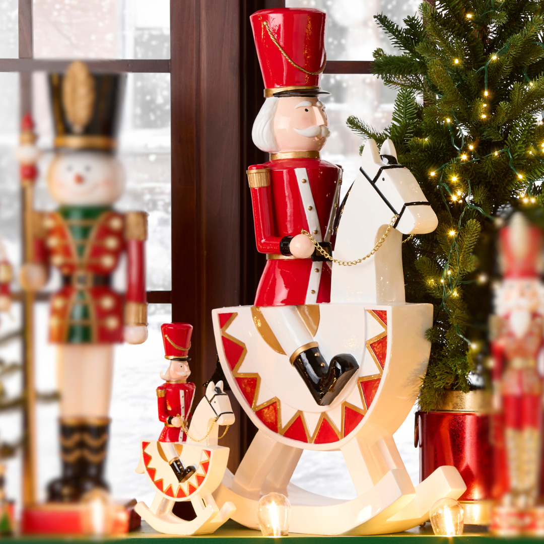 Raz 11" or 27.5" Nutcracker on Rocking Horse Christmas Figure ...