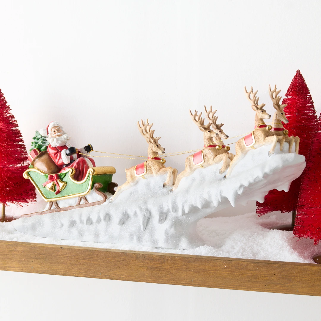 Raz 24" Santa with Sleigh Christmas Figure Decoration | Raz Imports ...