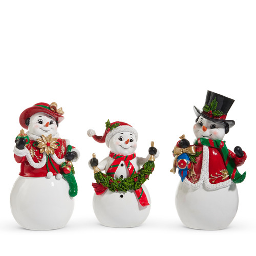 Raz 10" Festive Snowman Family Christmas Figure | Raz Imports | Raz ...