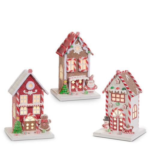 Raz 8" Lighted Battery Operated Christmas Gingerbread House | Raz ...