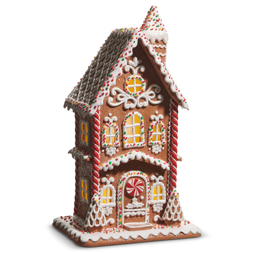 Raz Lighted Sprinkle Gingerbread House Christmas Decoration | Raz ...