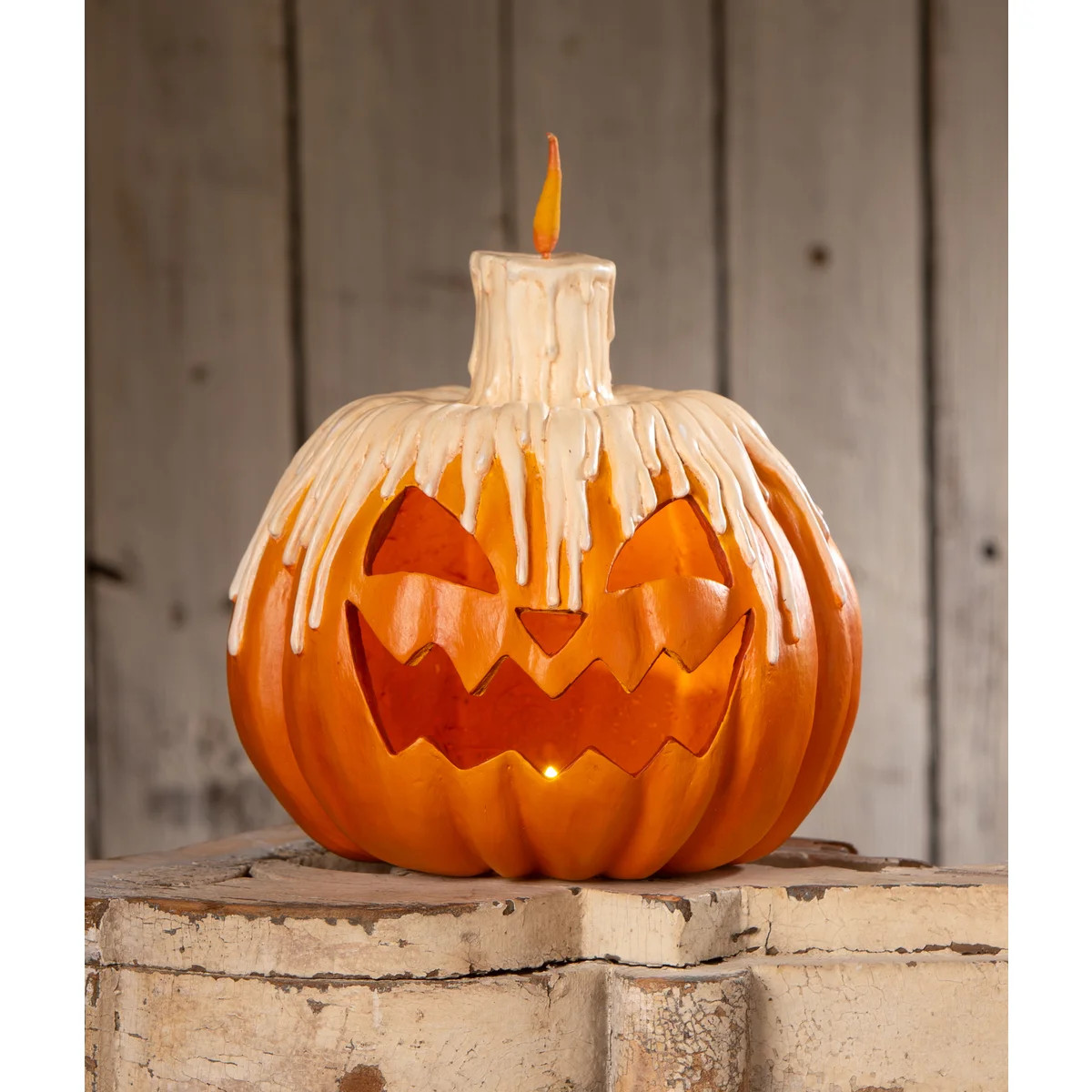 Bethany Lowe 9.5" Melting Midnight Glow Pumpkin Halloween Decoration ...
