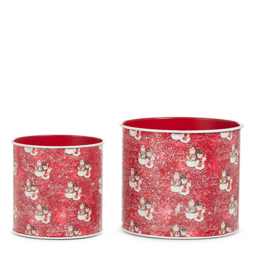 Raz 6.5" The Magic of Christmas Snow Couple Buckets Christmas Decor ...