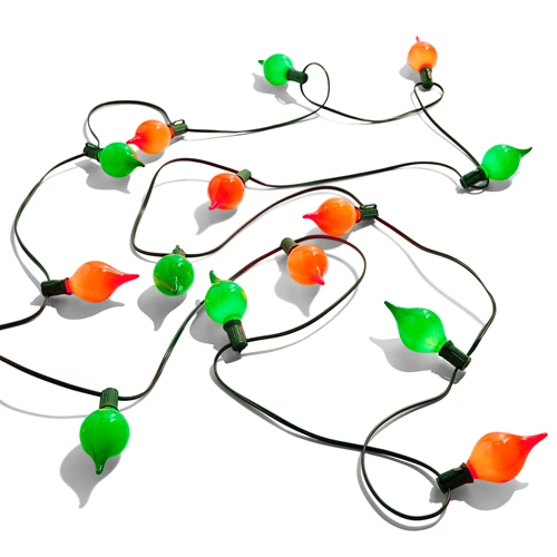 Raz 14' Matte Kismet Red and Green Matte LED String Christmas Lights ...