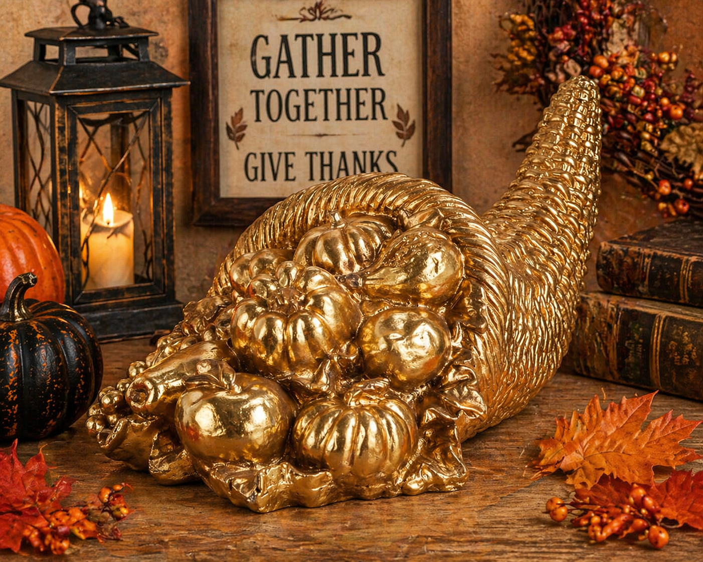 Raz 17" Gold Cornucopia Fall Decoration | Raz Imports | Raz Fall Decor ...