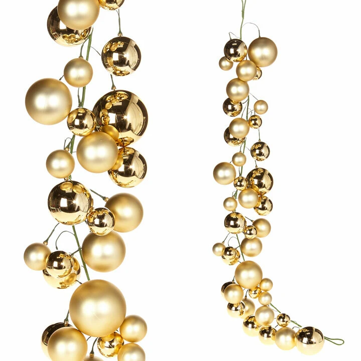 Raz 4' Gold Plastic Ball Christmas Garland | Raz Imports | Raz ...