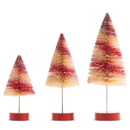 Raz Set of 3 Pink Peppermint Christmas Trees | Raz Imports | Raz ...