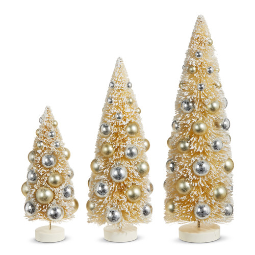 Raz 15" Peppermint Swirl Bottle Brush Trees Set of 3 | Raz Imports ...