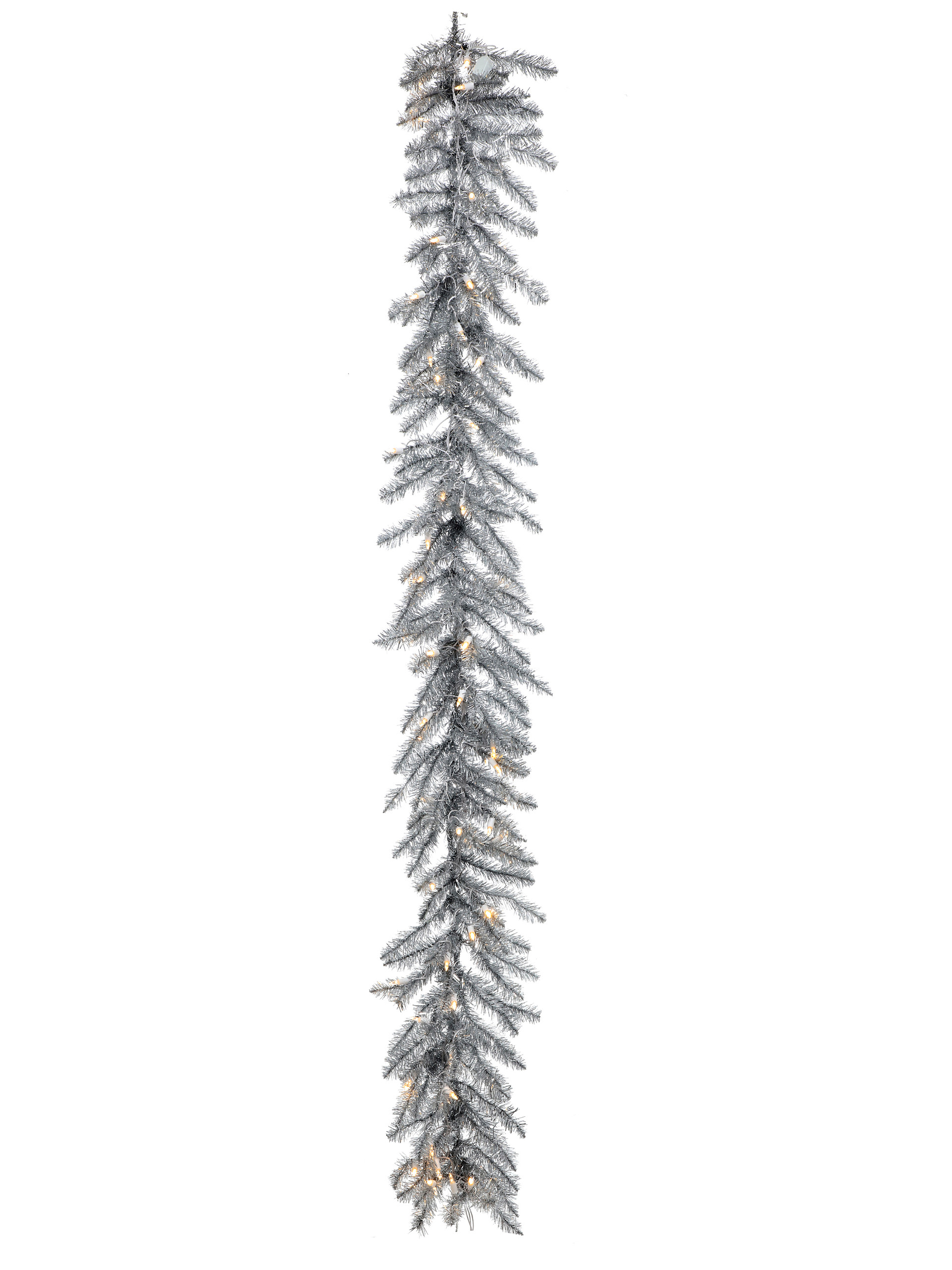 Regency 6' LED Lighted Silverado Silver Tinsel Christmas Garland ...