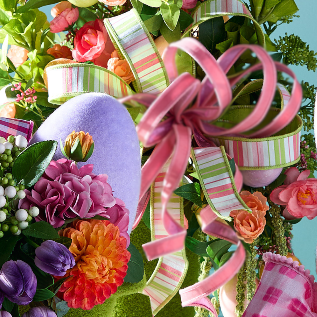 Raz 2.5" Pink Multicolor Gingham Wired Easter Ribbon | Raz Imports ...