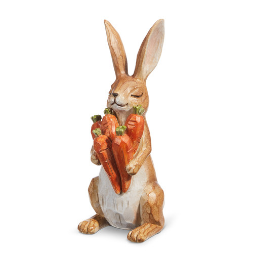 Raz 22" Traditional Easter Bunny with Tray Figure | Raz Imports | Raz Easter | Easter Home Decor ...