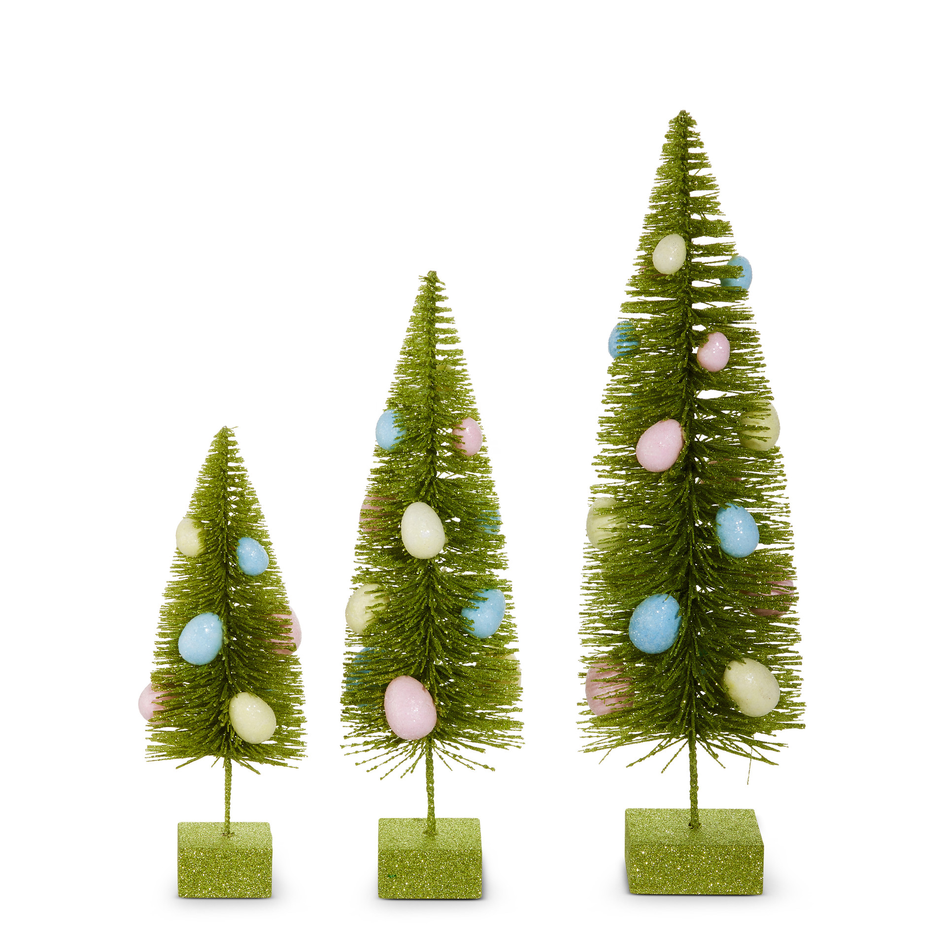 Raz 15" Pink Easter Egg Bottle Brush Trees | Raz Imports | Raz Spring ...
