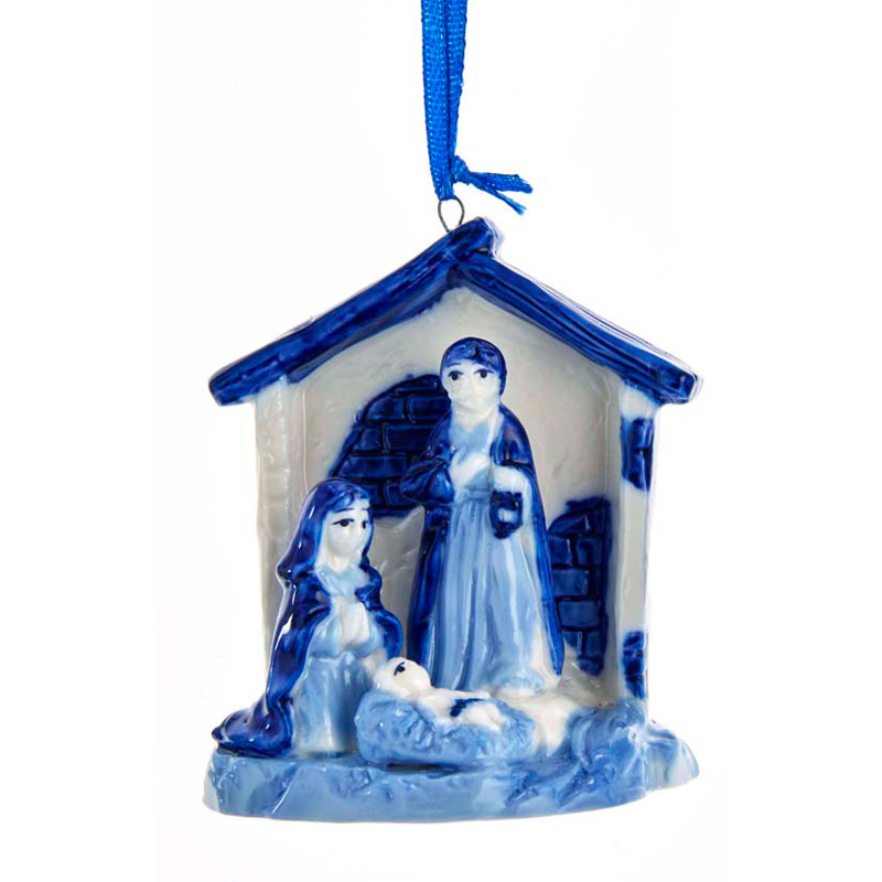 Kurt Adler 18" Blue Delft Santa Holding Sign Christmas Figure | Kurt ...