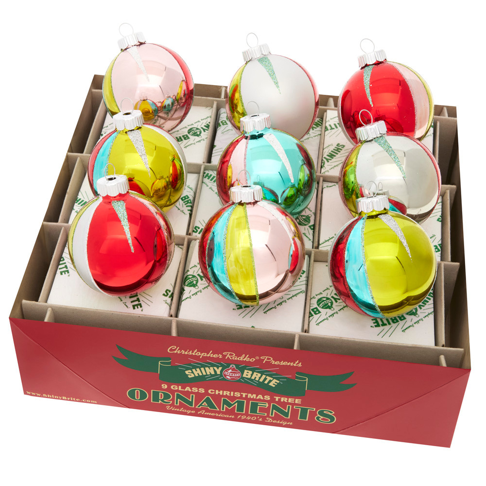 Christopher Radko Shiny Brite Christmas Confetti 2.5" Rounds, Santa ...