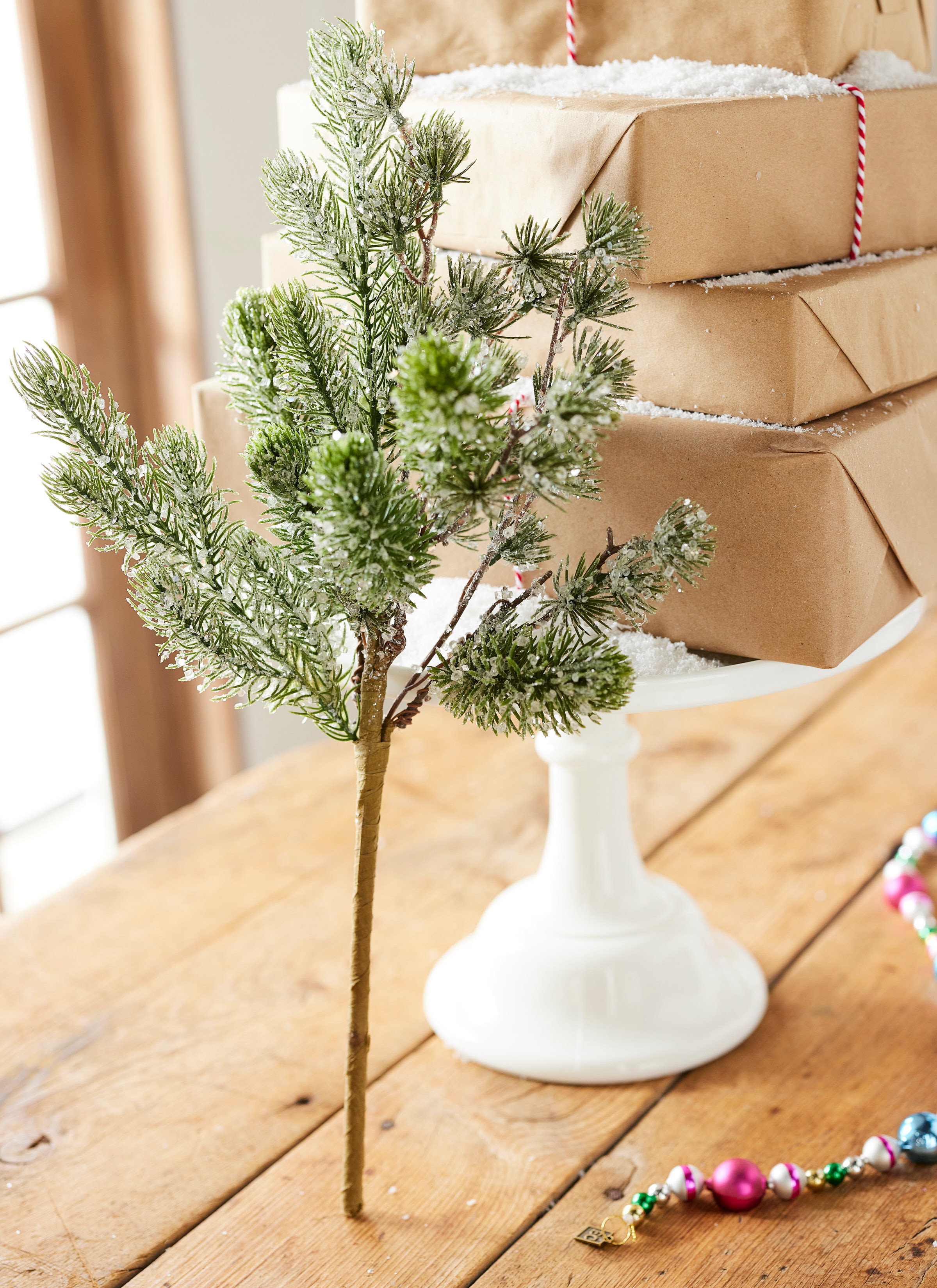Raz 19" Flocked Pine Christmas Tree Pick | Raz Imports | Raz Christmas ...