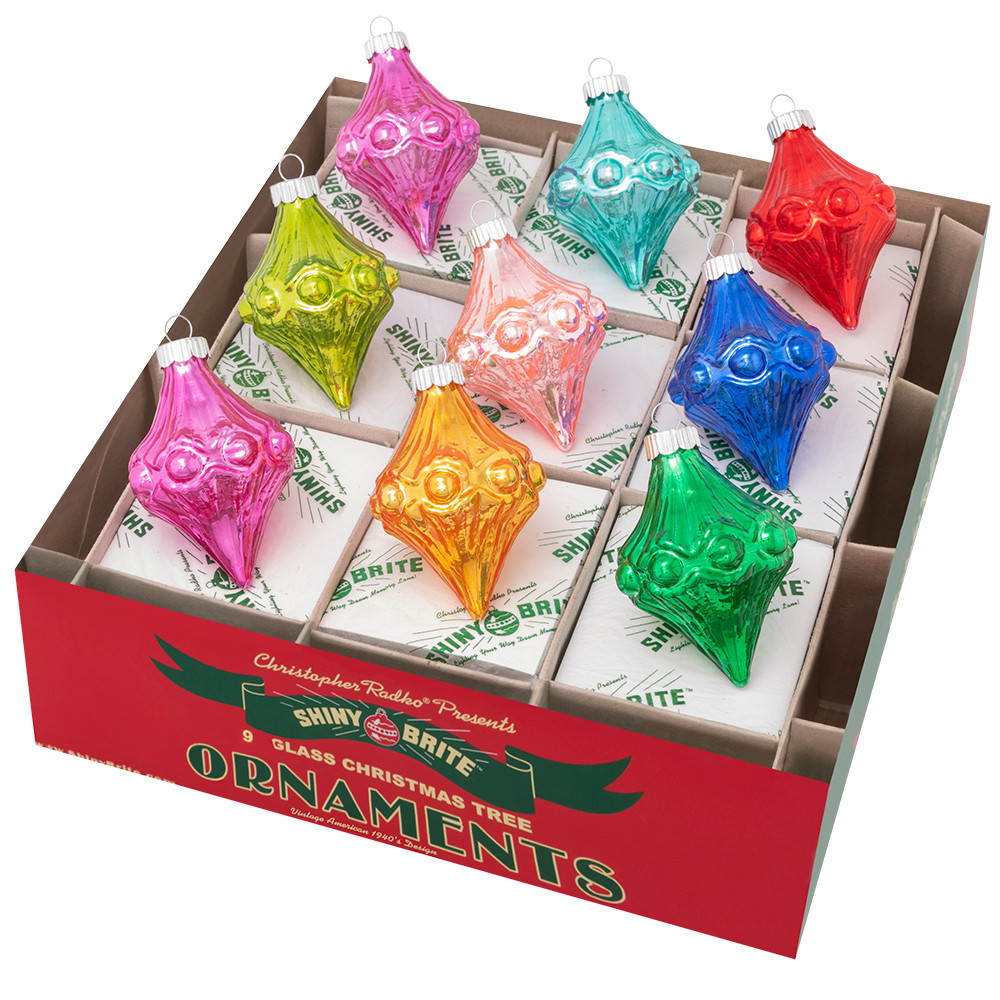 Christopher Radko Shiny Brite Confetti 2.5" Decorated Rounds ...