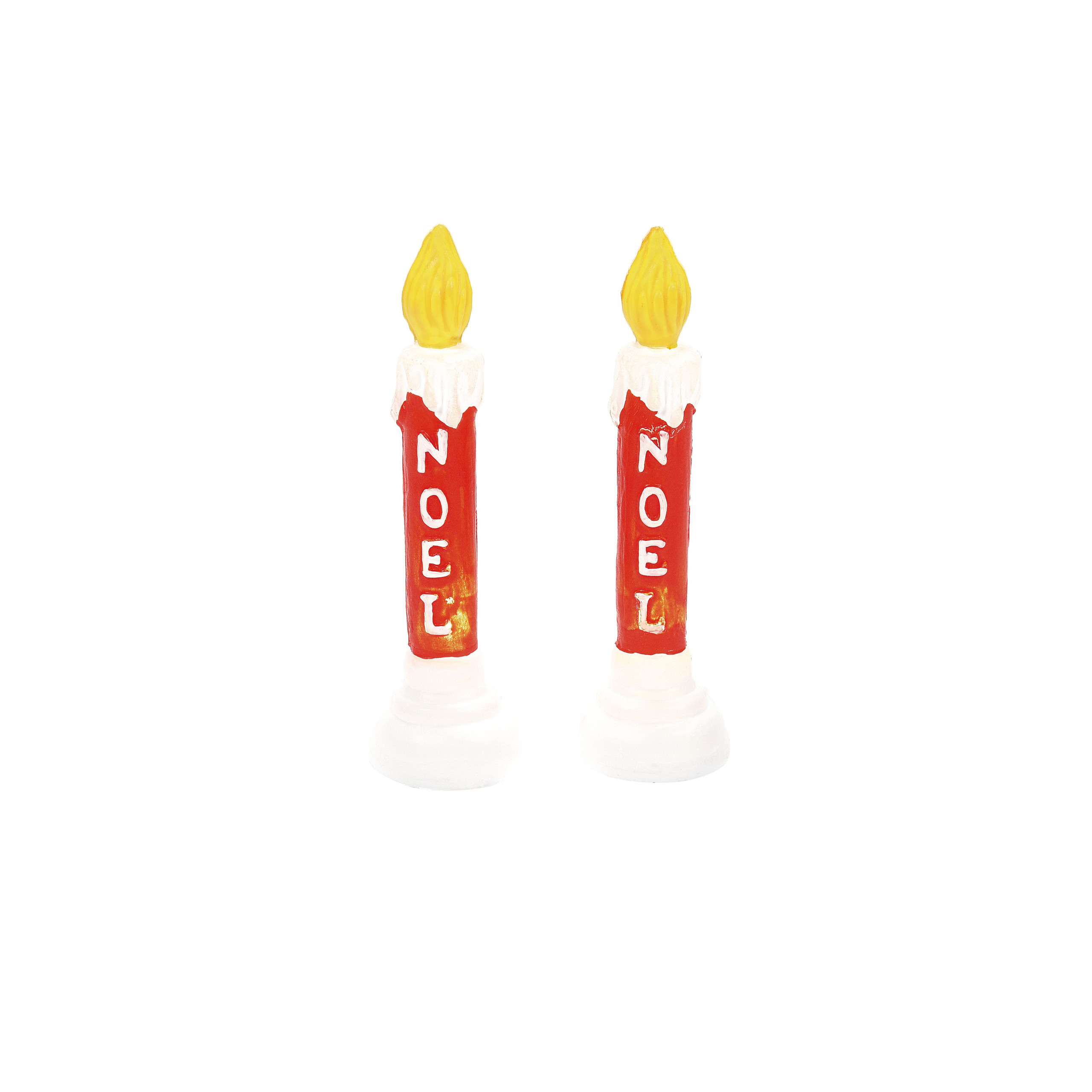 Noel Plastic Blow Mold Lighted Candles c5030