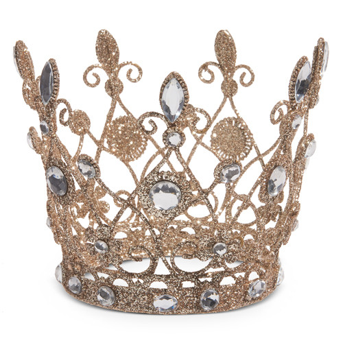 Raz 6.5" or 7.5" Jeweled Antique Crown with Gold Glitter Christmas ...