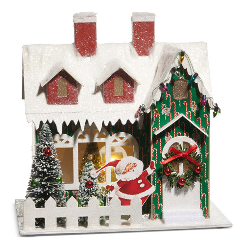 Raz Lighted The Magic of Christmas Candy Cane House or Brick House ...