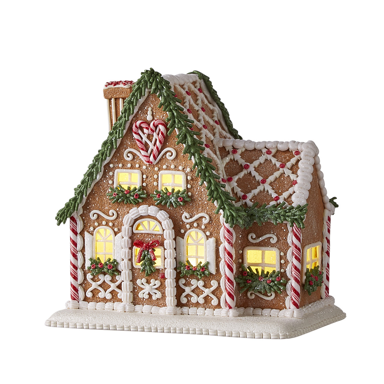 Raz LED Lighted Holiday Spice Gingerbread House Christmas House Figure ...
