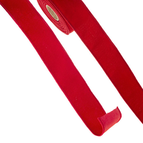 Raz 2" Red Velvet Wired Christmas Ribbon | Raz Imports | Raz Christmas ...