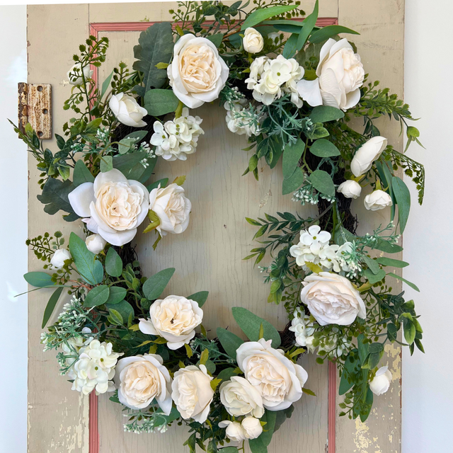 Raz 24" Green and White Hydrangea Spring Wreath | Raz Imports | Raz ...