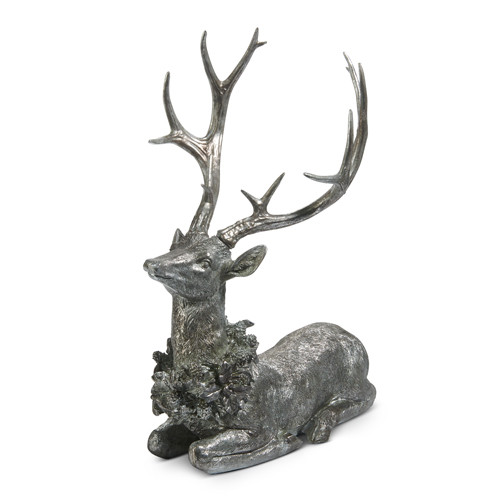 Raz Gold Deer with Christmas Wreath Figure Set of 2 | Raz Imports | Raz ...
