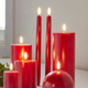 Raz 10" Uyuni Battery Operated Metallic Red Taper Candle with Lighted ...