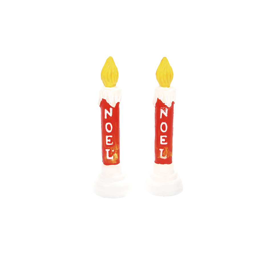 Noel Plastic Blow Mold Lighted Candles c5030
