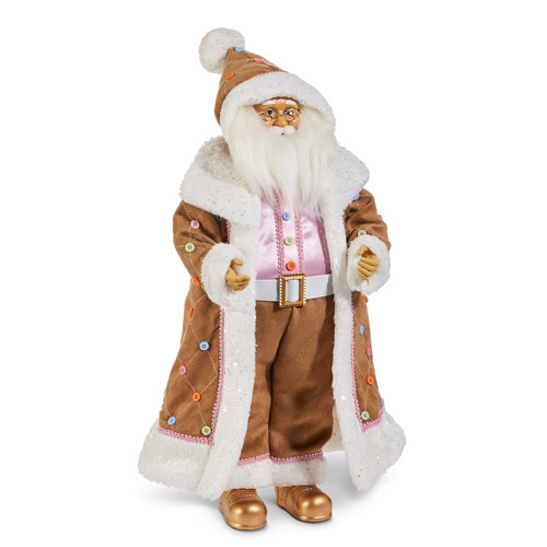 Raz 18" Gingham Gingerbread Christmas Santa Figure | Raz Imports | Raz ...