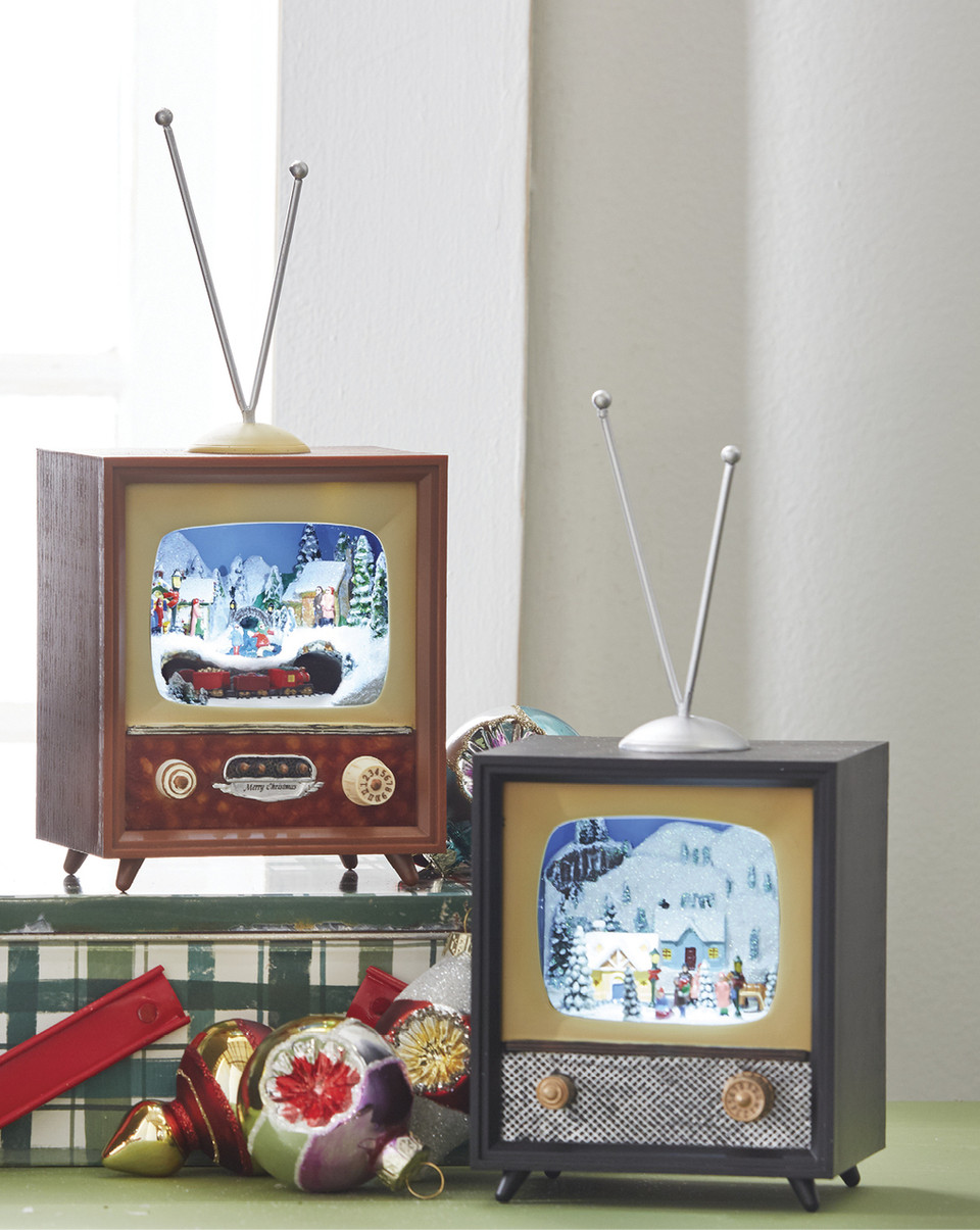 Raz 22" Musical Animated Retro Television Christmas Figure | Raz ...