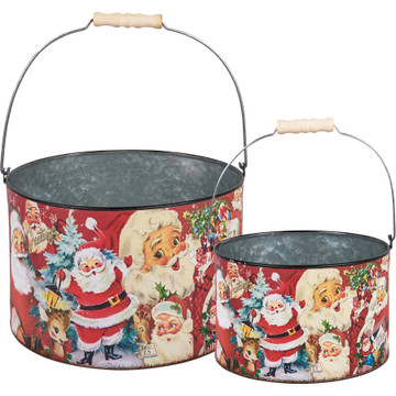 Primitives By Kathy Set of 2 Vintage Christmas Buckets | Primitives By ...