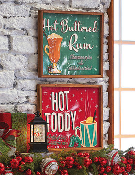 Raz 20" Hot Toddy and Buttered Rum Framed Christmas Wall Art | Raz ...
