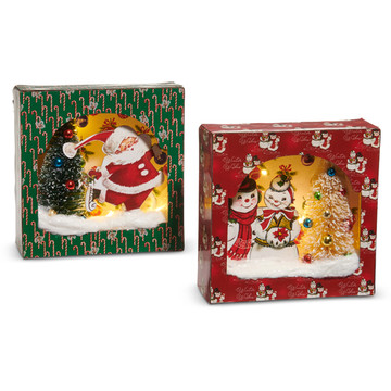 Raz 6.25" Lighted Magic of Christmas Shadow Ornament Box Christmas ...