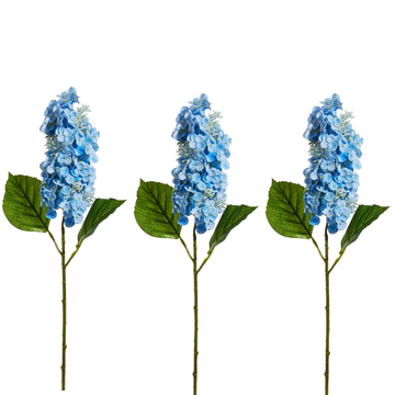 Raz Set of 3 25" Real Touch Blue Cone Hydrangea Stem Spring Decor | Raz ...