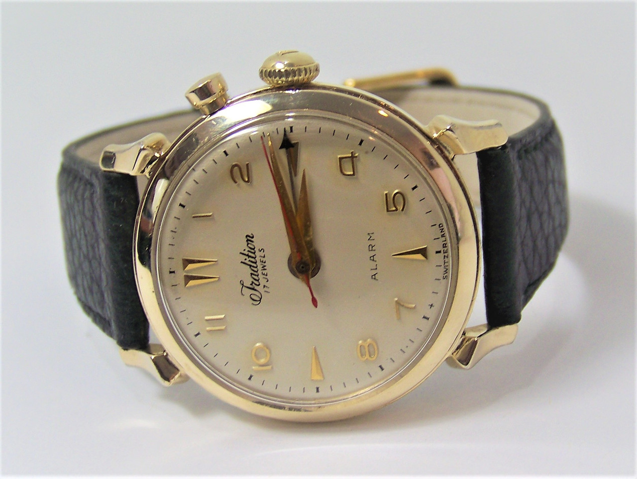 Vintage 10k GF TRADITION CRICKET ALARM Watch 1950s SERVICED ORIGINAL ...
