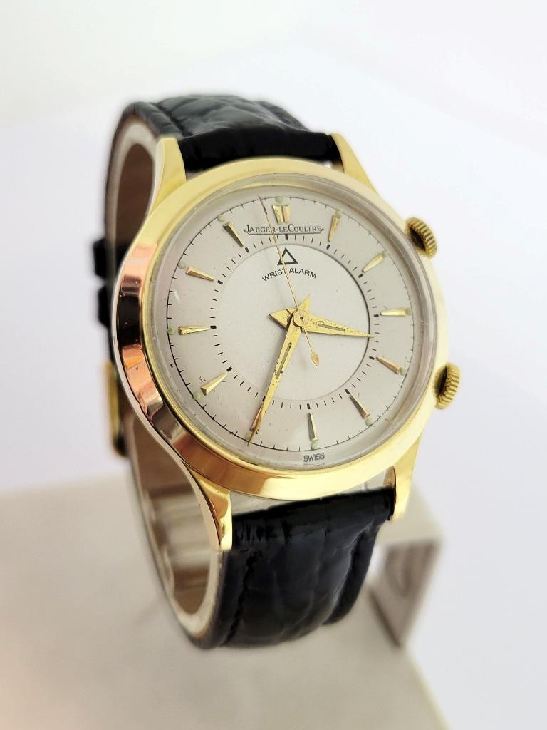 Vintage 18K JAEGER-LeCOULTRE Winding MEMOVOX Alarm Watch c.1950s Cal ...