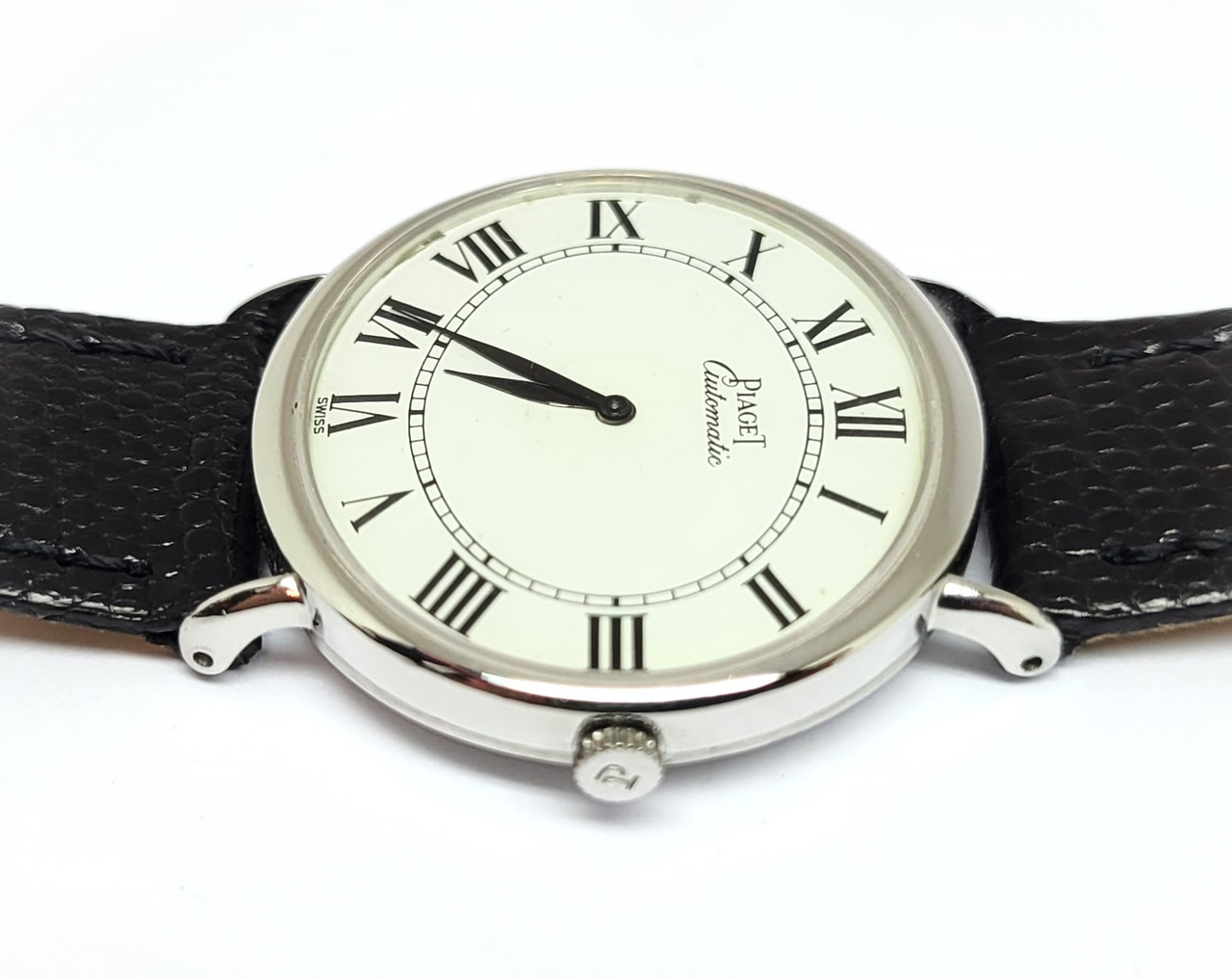 Mens 18k White Gold PIAGET Automatic Watch Ref 12502 Cal 12PC* SERVICED ...