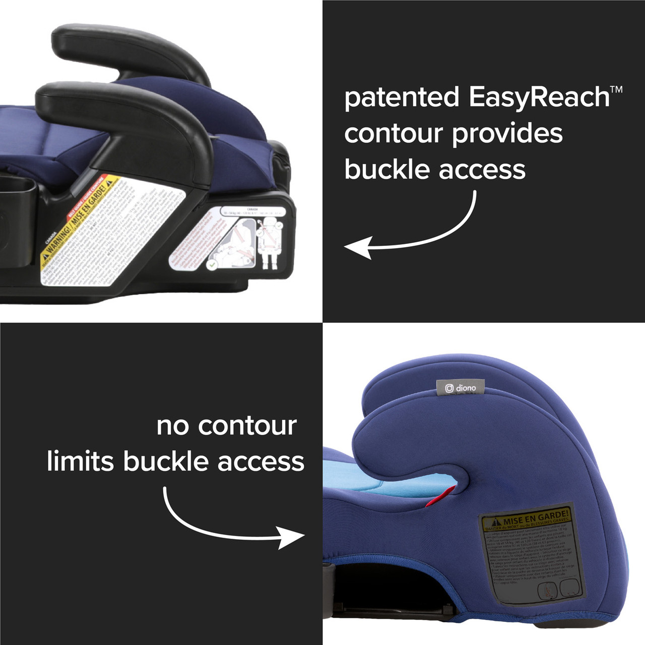 Connect3® R Backless Booster (No Latch), Pack of 2