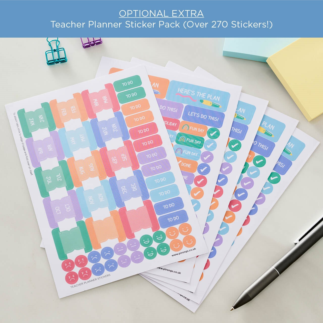 Coloured Marble Teacher Planner Collection | Pirongs