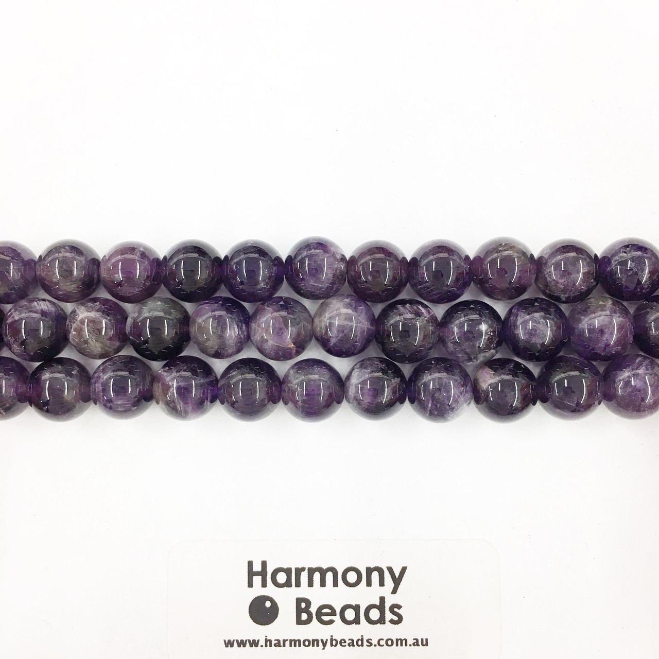 Amethyst Smooth Round Beads, Natural, 10mm - Harmony Beads Online