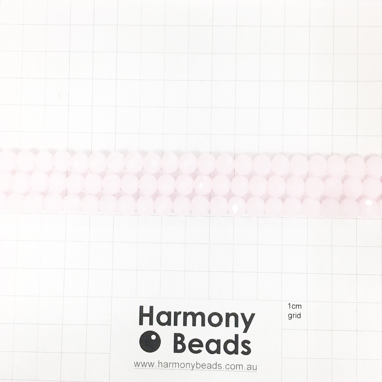 Faceted Glass Abacus Beads, Milky Light Pink, 8x6mm - Harmony Beads Online
