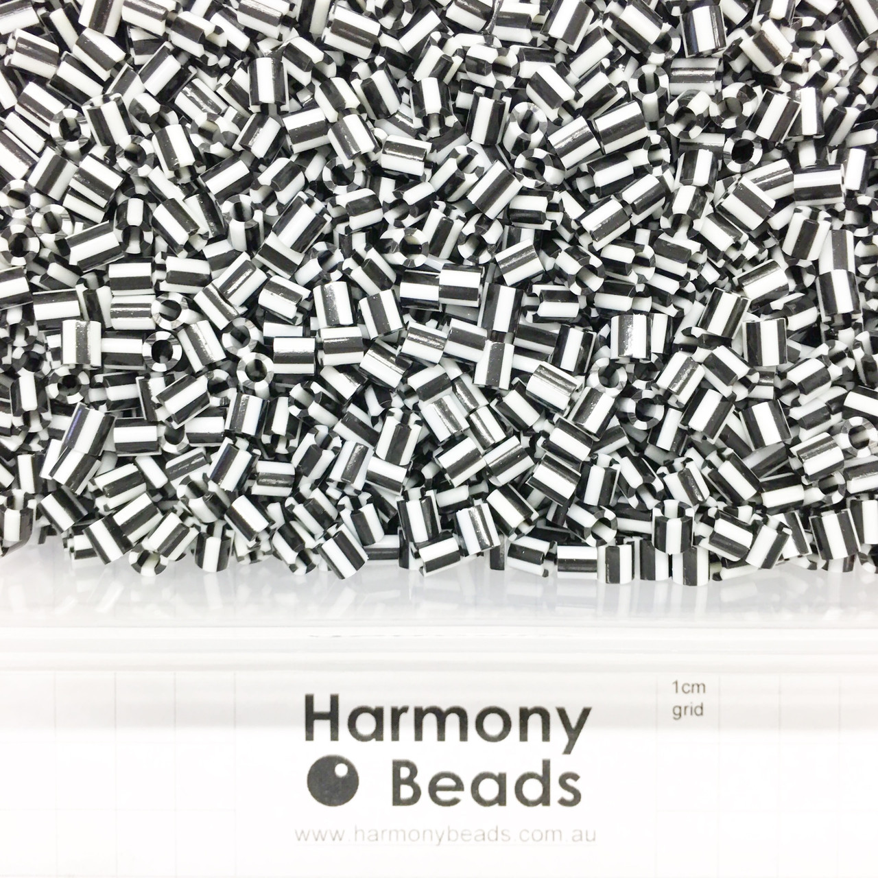 FUZE Beads Iron-Fuse Melty Plastic Tube Beads 5mm STRIPED BLACK AND ...