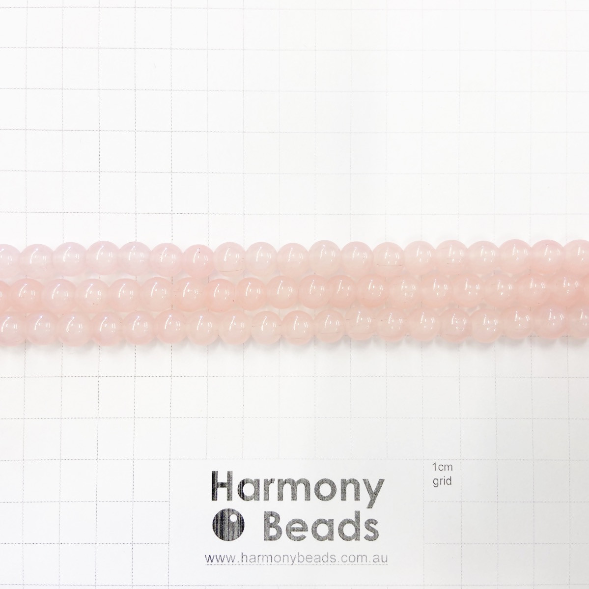Translucent Smooth Round Glass Beads, 8mm, MILKY PASTEL PINK - Harmony ...