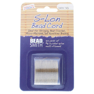S-Lon Bead Cord, TEX210, 0.5mm, DARK TAN (77 yards/70 metres) - Harmony ...