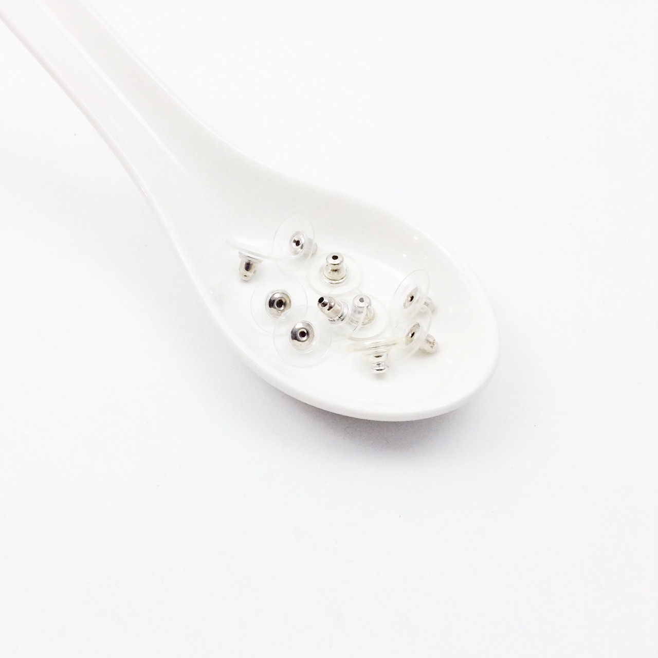 Disc Bullet Earring Backs Nickel Colour [10 pcs] - Harmony Beads Online
