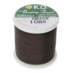 Japanese KO Beading Thread, DTEX330, DARK BROWN (50 metres) - Harmony ...