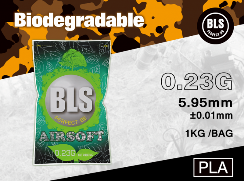 BLS 0.23g Precision Bio BBs 1kg - White - The Cage Airsoft