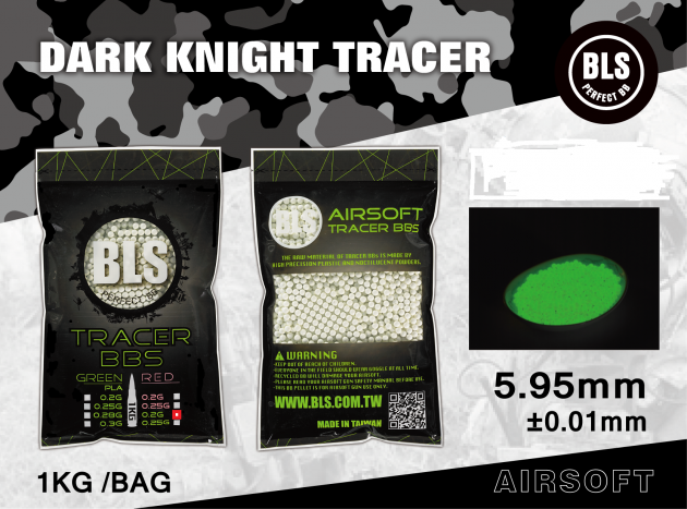 BLS 0.25g Tracer BBs 1kg - Green - The Cage Airsoft