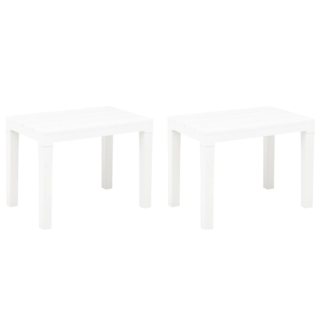 Garden Benches 2 pcs White Plastic - SuperstoreProductsOnline.com
